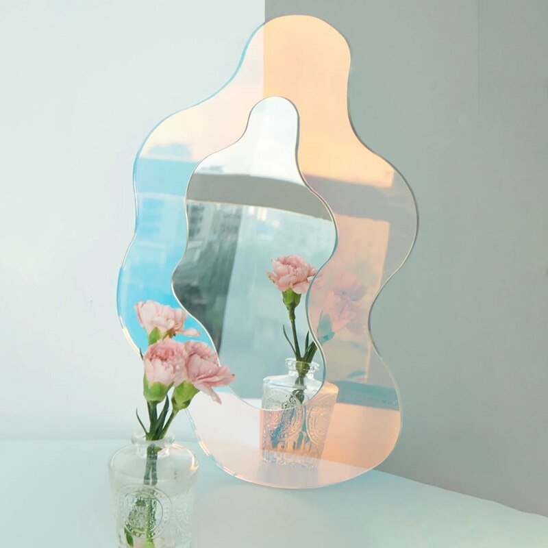 Girly Heart Vanity Mirror: Irregular Decorative Desktop Makeup Mirror ...