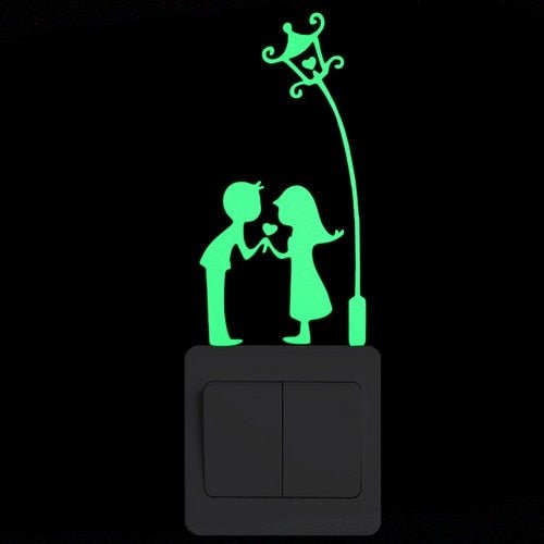 Luminous Cartoon Switch Sticker Collection – Glow-in-the-Dark Cat, Fai ...