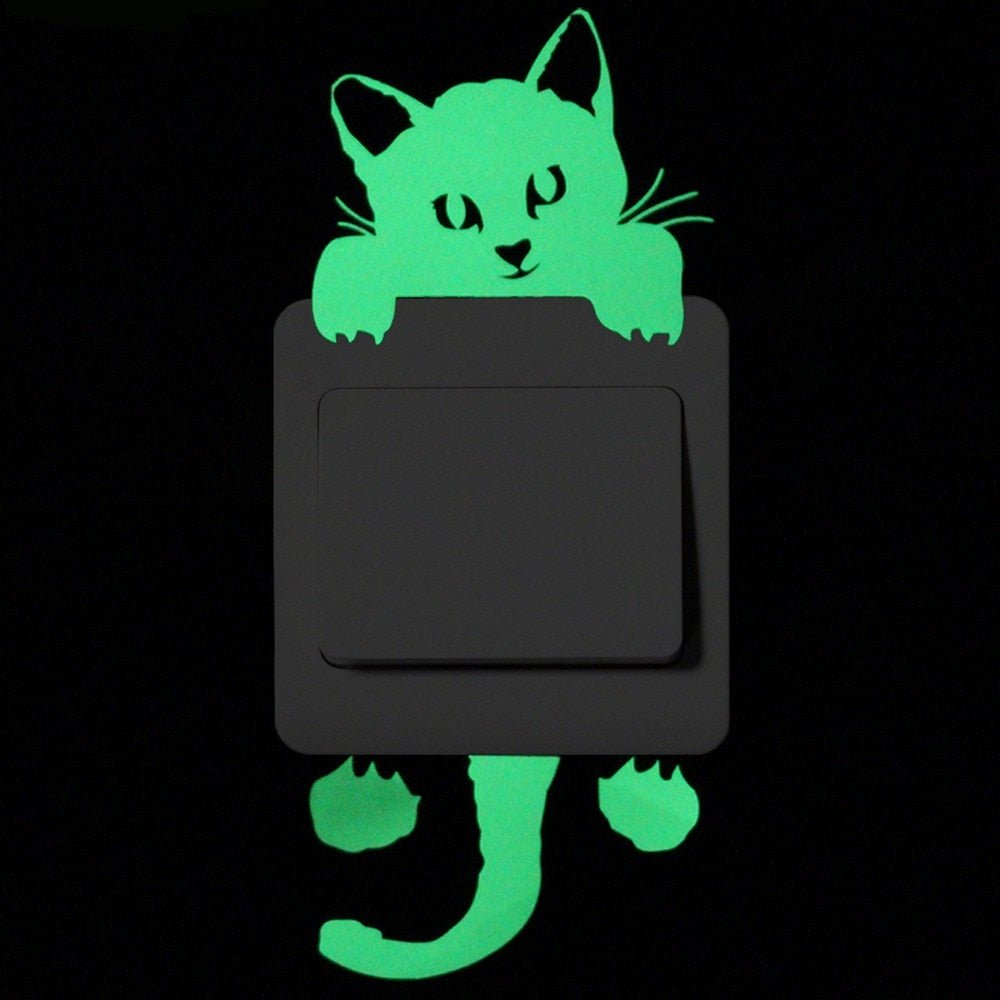 Luminous Cartoon Switch Sticker Collection – Glow-in-the-Dark Cat, Fai ...