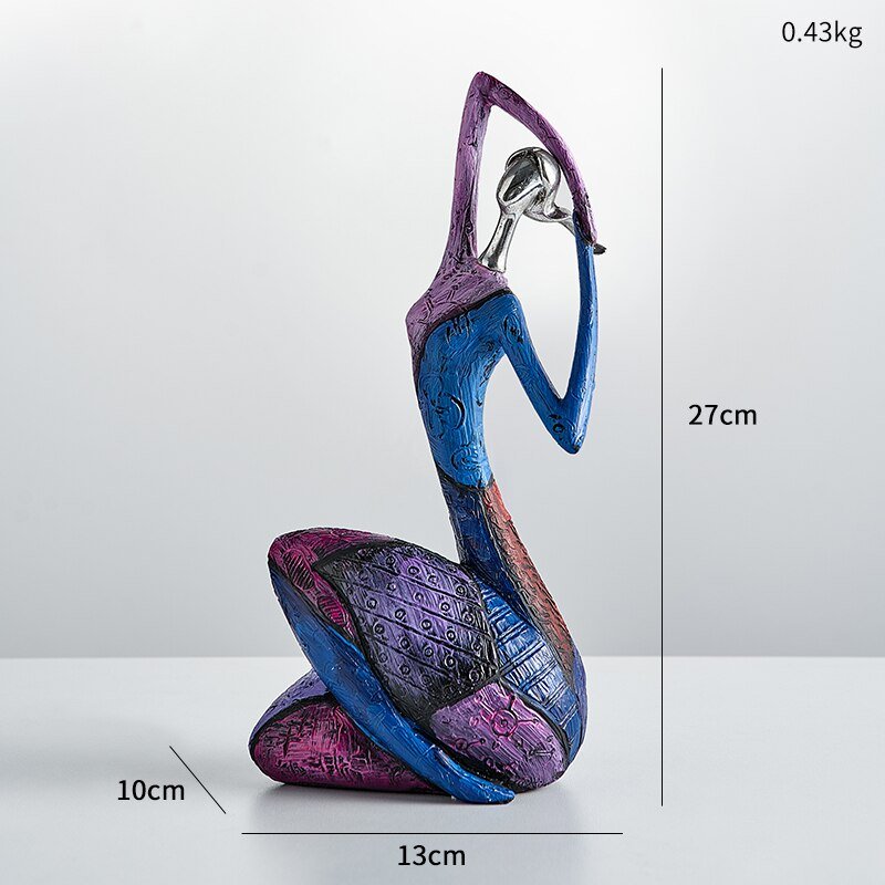 Modern Abstract Colorful Woman Statue Sculpture Desk Ornament – DormVibes
