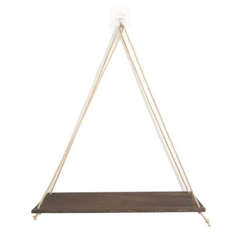 Nordic Wooden Plant Shelf: Wall Mounted Swing Rack for Indoor & Outdoo ...
